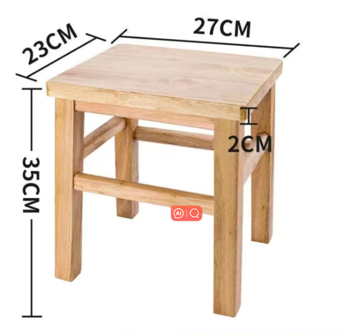 Buy Oak Solid Wood Square Stool from Bamboo and Wood Products Factory ...