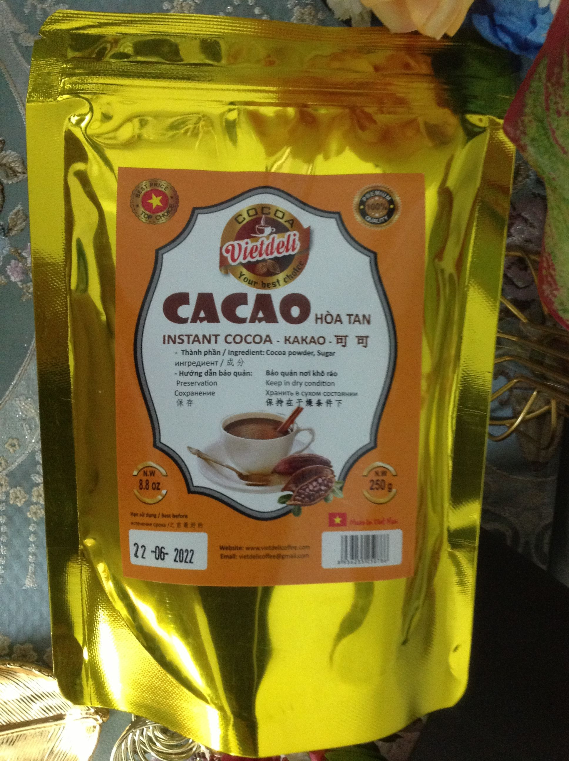 Buy Instant Cocoa Powder 2 In 1 - Bag 250g - Vietdeli from VIET DELI ...