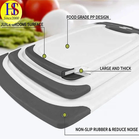 Buy 3pcs Extra Large Food Safe Pp Plastic Cutting Board Set Eco Style ...