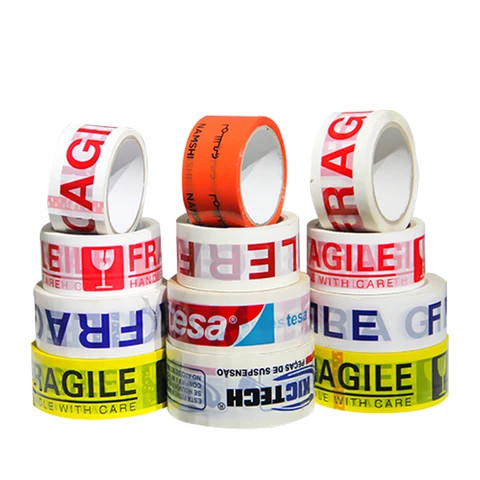 Buy Bopp Acrylic Adhesive Fragile Custom Packaging Tape Logo Printed ...