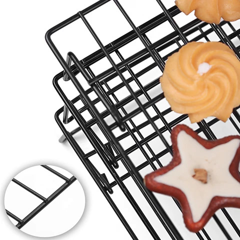Buy Carbon Steel 3 Tier Nonstick Stackable Cooling Rack Cake Biscuit ...