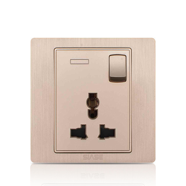 Buy China 13a Golden 3 Pin Universal Electrical Plastic Switch And ...