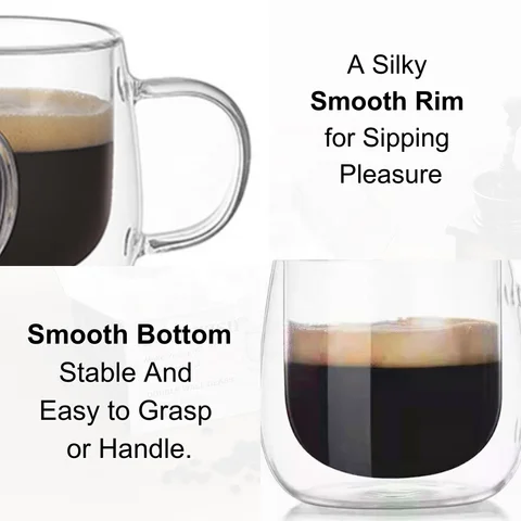 Buy Custom Printed 10oz Double Wall Glass Coffee Cup 300ml Insulated ...
