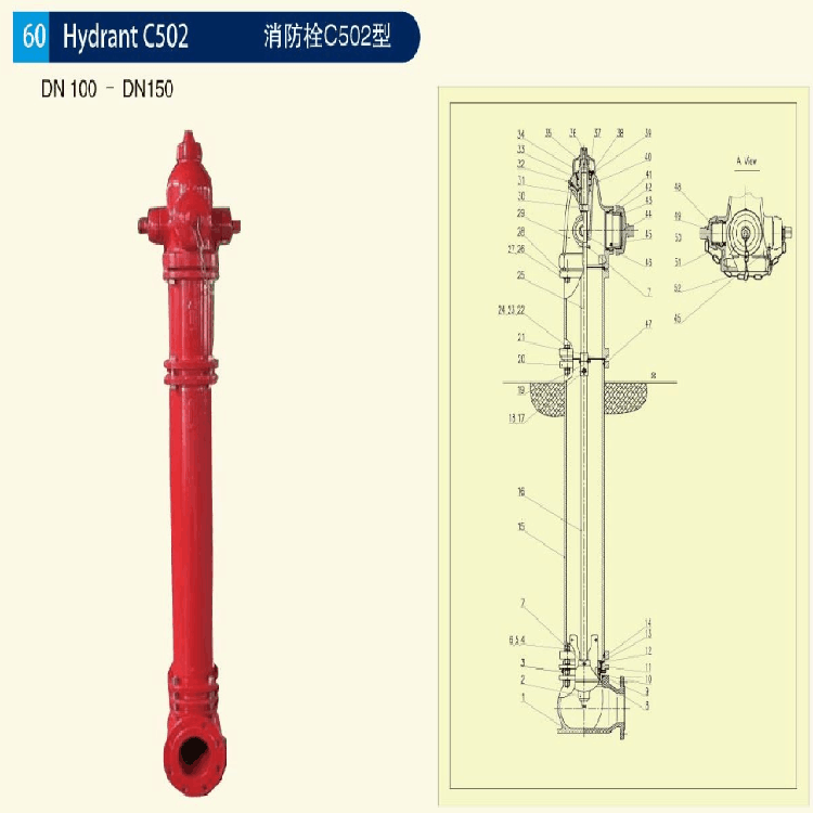 Buy Ductile Iron Underground Awwa C502 Fire Hydrant With Chain For Sale ...