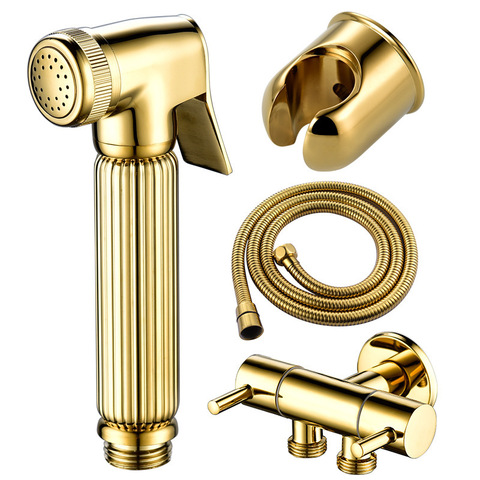 Buy Golden Brass Handheld Bidet With Hose And Bidet Gold from Xiamen ...