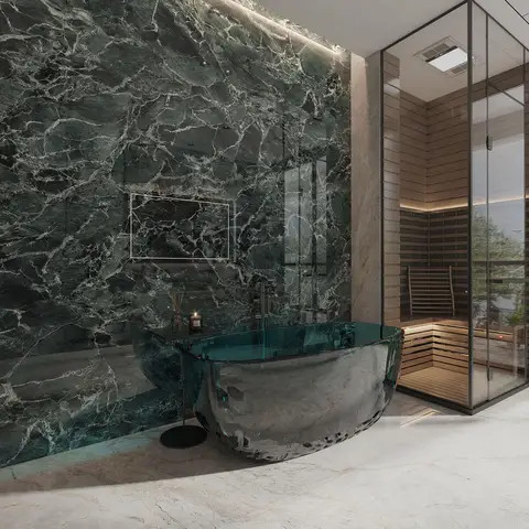 Buy Green Sintered Stone For Interior Exterior Walls Floors Countertops ...