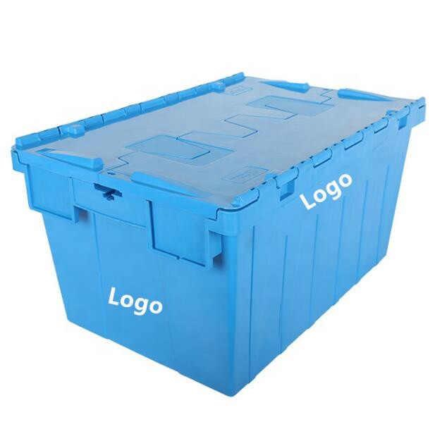 Buy Heavy Duty Stackable Removal Packing Nestable Attached Lid Plastic ...