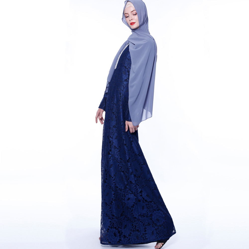 Buy High Quality Summer Lace Islam Robe Muslim Women Dress Islamic ...