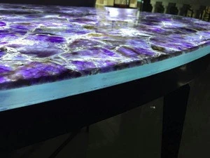 Buy Hotel Design Natural Amethyst Dining Table Top from Shenzhen ...
