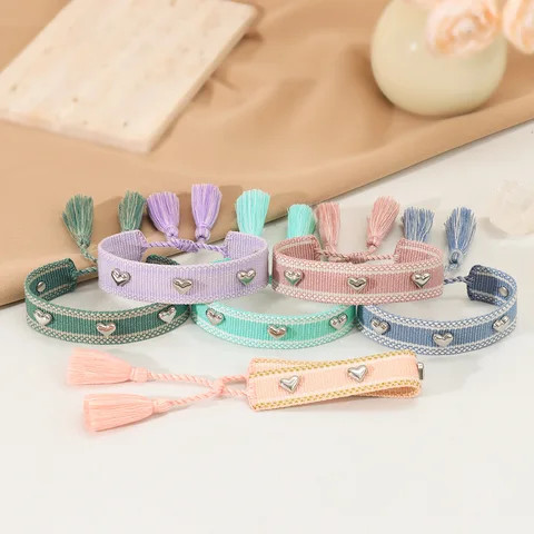 Buy Love Woven Bracelet Female Personality Simple Heart Hand Braided ...