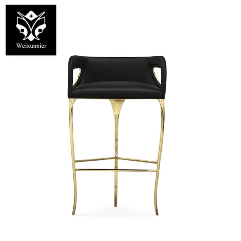 Buy Luxury Royal Bar Stool Furniture High End Custom Velvet Back And ...