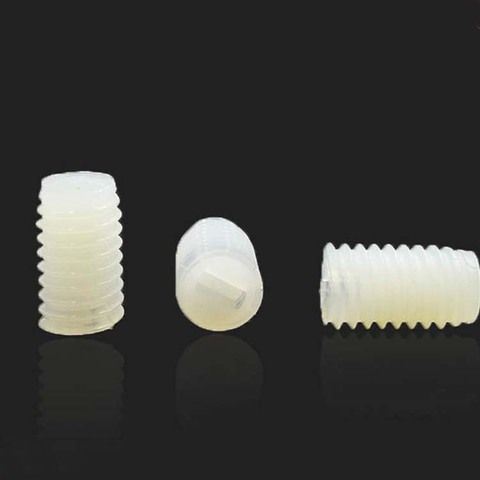 Buy M2 M2.5 M3 M4 Flat End Headless Slotted Nylon Plastic Set Screw ...