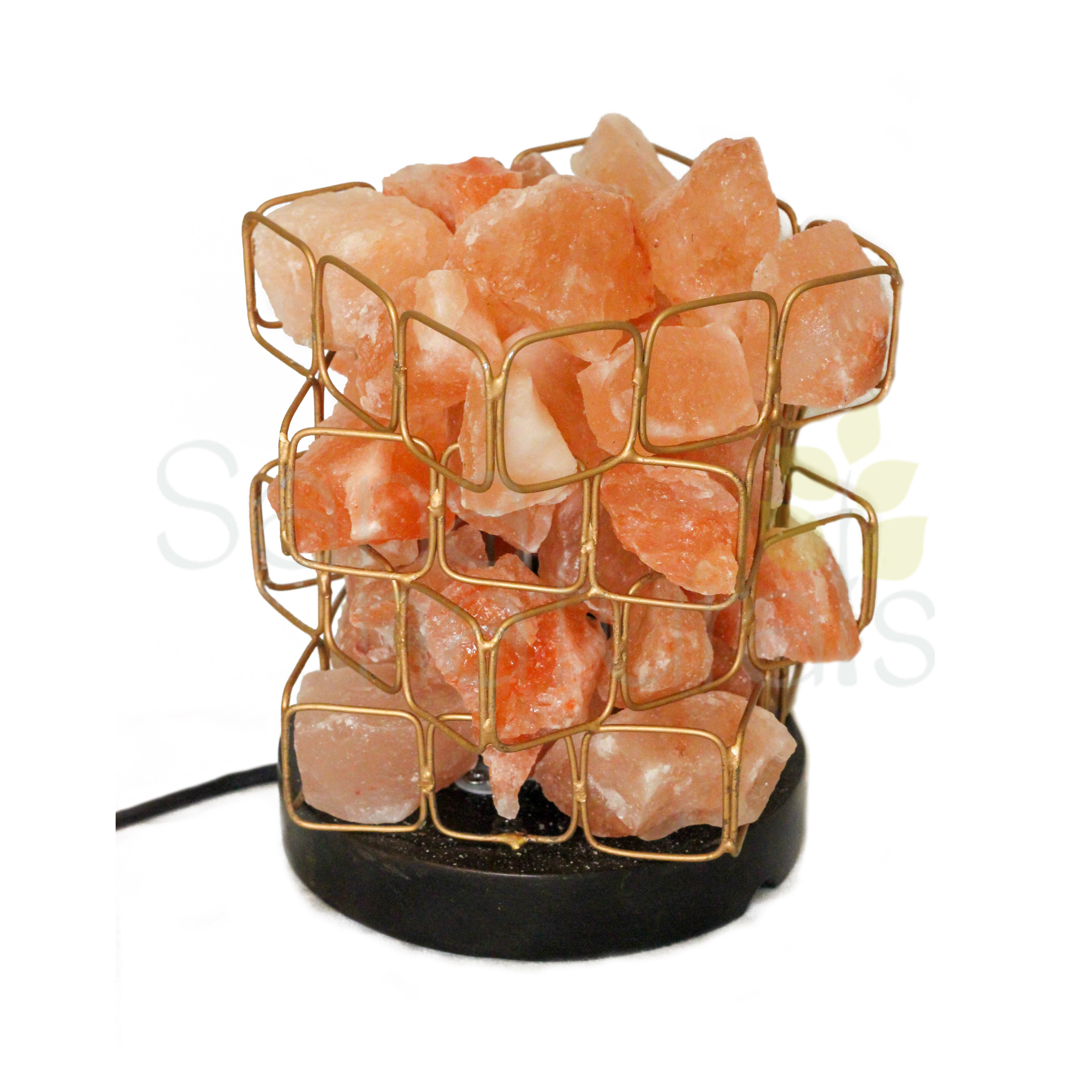 Buy Natural Himalayan Crystal Rock Salt Cube Shaped Night Lights With ...