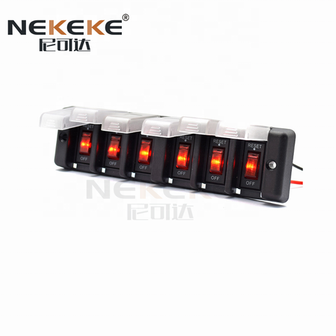 Buy Nekeke Waterproof Led 12v Rocker Switch Panel 4 Gang Circuit ...