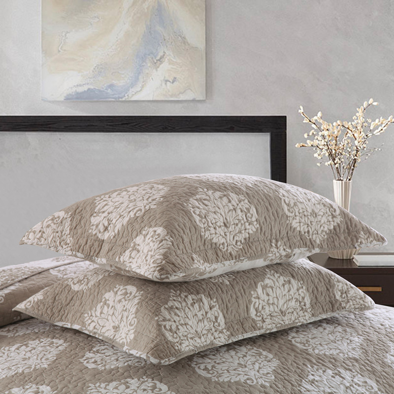 Buy Printed Cotton Fabric Quilted Bed Spread 3pcs Bedding Set Bedspread ...
