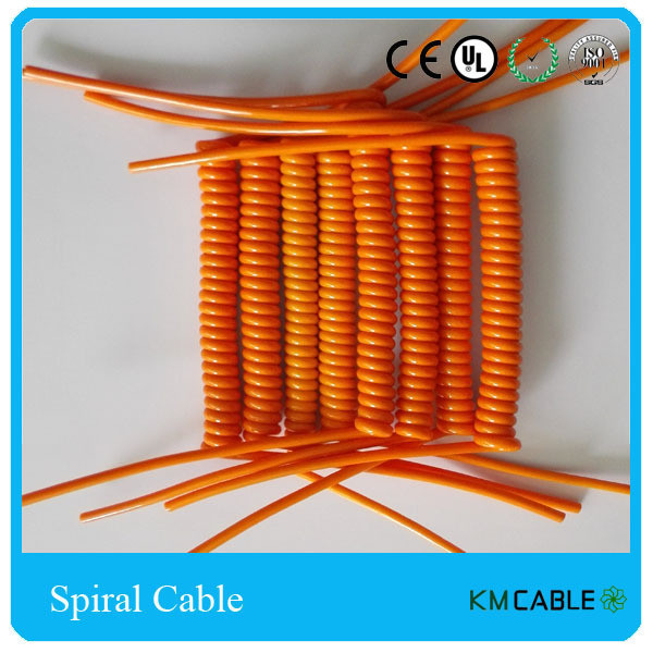 Buy Spring Coiled Electrical Wire Orange Color 3 Core 4mm Flexible ...