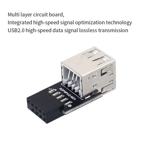 Buy Tishric Usb 2.0 Expansion Card Motherboard Usb Hub 9pin To 2 Port ...