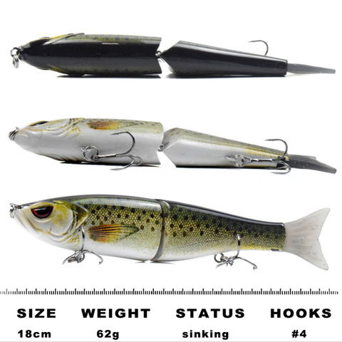 Buy Toplure 18cm 62g Big Minnow 2 Section Hard Lure Sea Water And Fresh ...