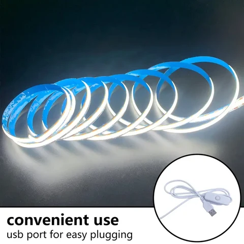 Buy Usb 5v Cob Led Strip Light 3.28ft/1m Led Strip Light With Remote ...