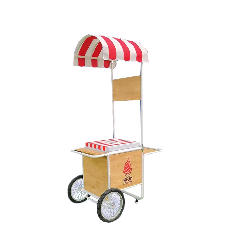 Buy Customized Version Mobile Food Hand Push Cart Display Cabinet ...