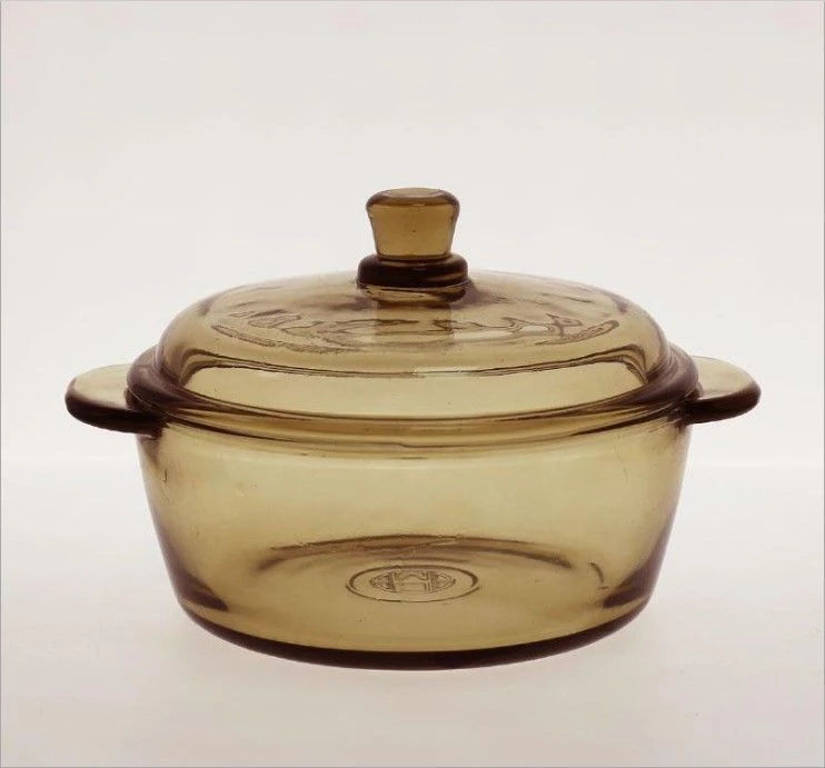 Buy Amber Glass Cooking Pot With Cover from Bengbu Zhongda Glass Co ...