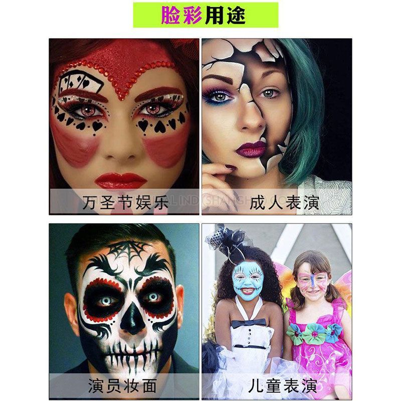 Buy Oem Neon Uv Color Face Paint, Water Activated Aqua Cosmetic Eye ...