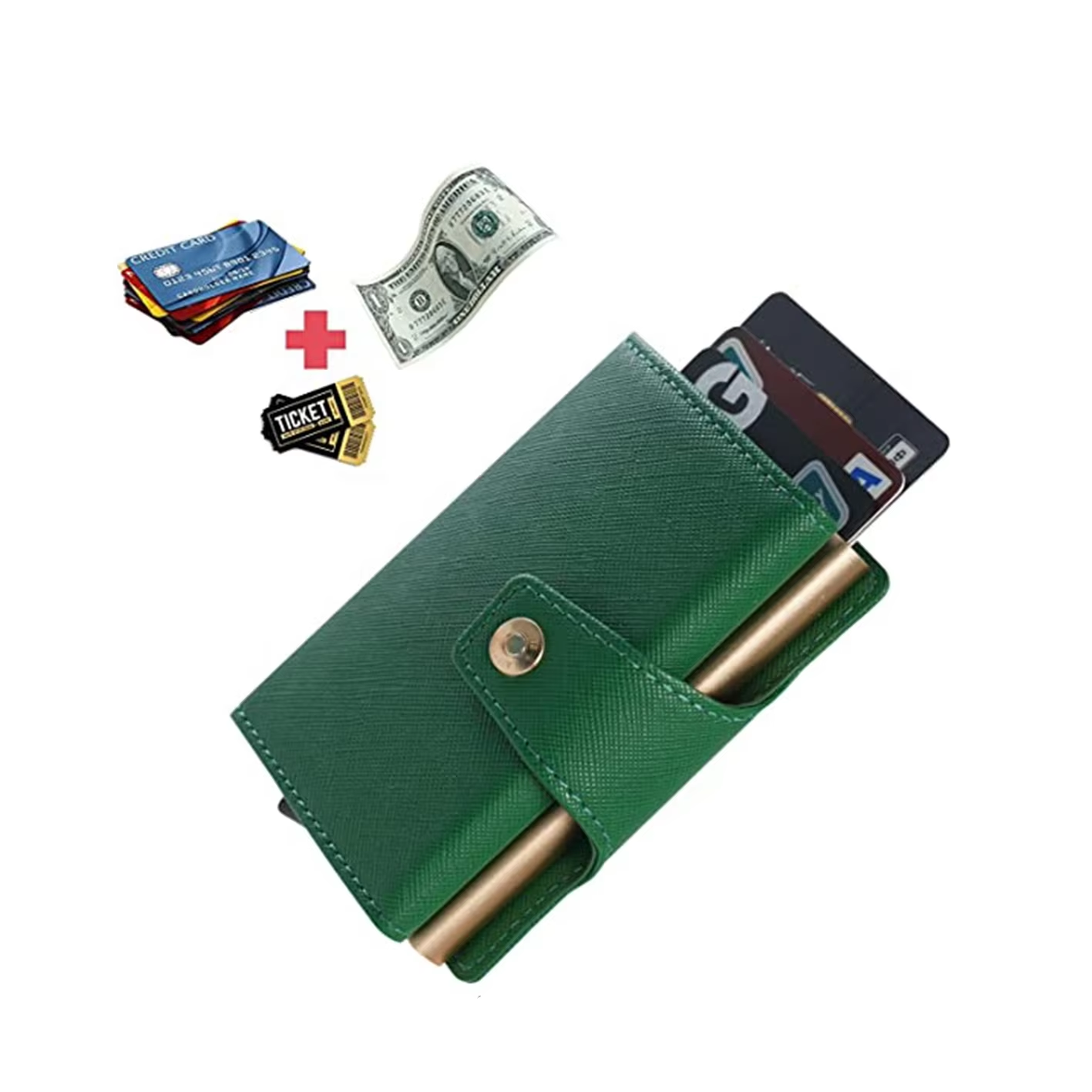 Buy Credit Card Clip Rfid Shielding Leather Automatic Pop-up Wallet ...