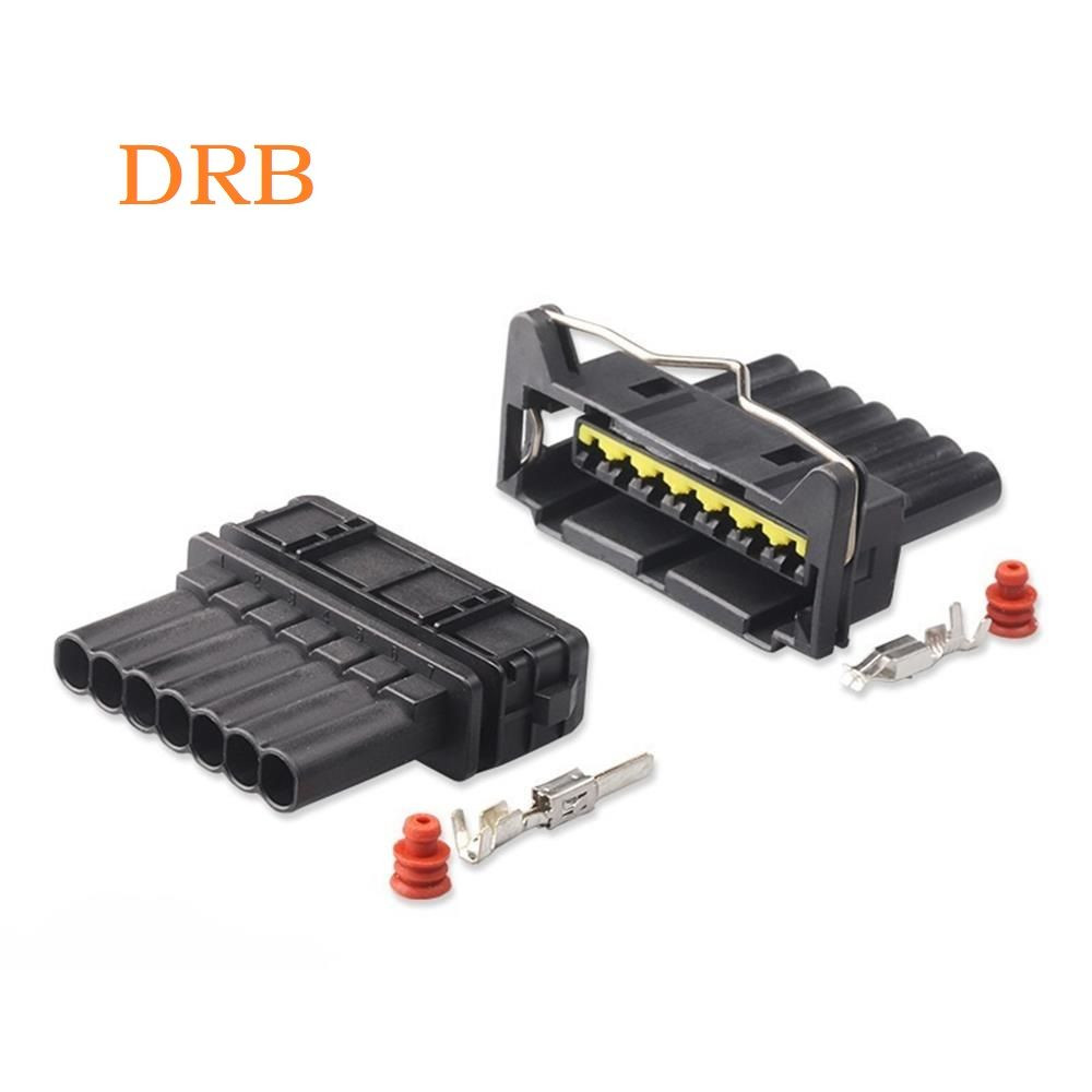 Buy Housing Terminal 7 Position Drb Waterproof Connector 282194-1 325971921 Te Wire 3.5mm Black ...