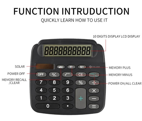 Buy 10 Digit Double Power Office Special Cheap Dual Power Solar Custom Cute Calculator Student ...