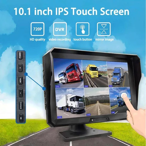 Buy 10.1inch 6ch Car Display Rear View Loop Recording Backup Security ...