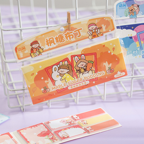 Buy 200 Pcs/pack Hand Drawn Cartoon Paper Memo Pad Cartoon Notebook ...