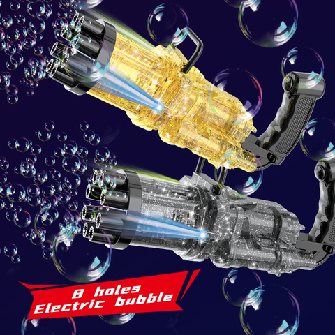 Buy 2021 Portable Handheld Bubble Gun Toys 8 Holes Transparent With ...