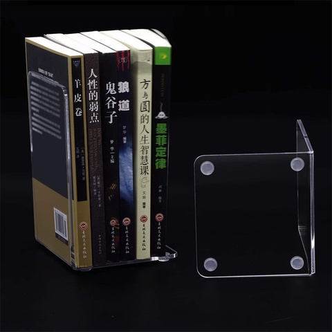 Buy Acrylic Bookends For Shelves Office Book Shelf Holder Home ...