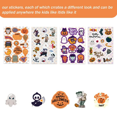Buy American Halloween Stickers Witch Skeleton Sticker Halloween Nail ...