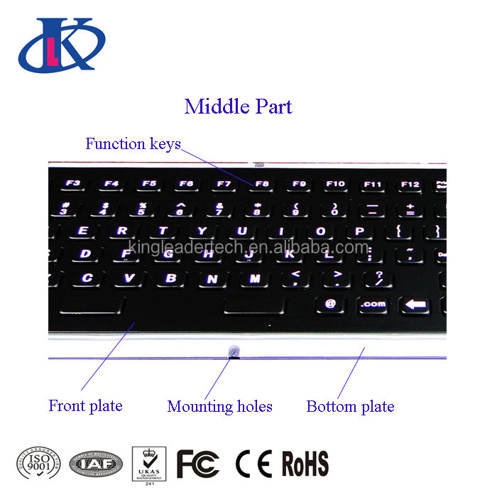 Buy Anti-vandalism Black Metal Keyboard With Function Keys And Number ...