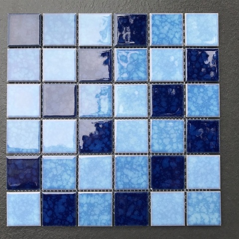 Buy Blue Square Mosaic Porcelain Stock Swimming Pool Bathroom Ceramic ...