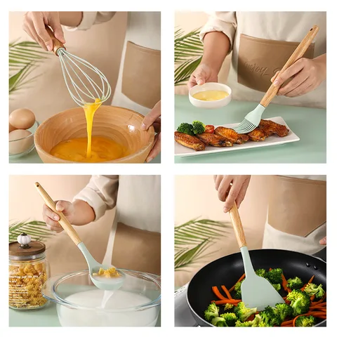 Buy Bpa Free Non-toxic 12 Pieces Silicone Kitchen Cooking Utensils ...