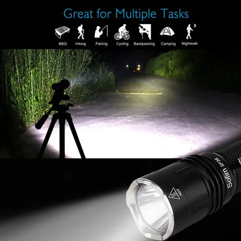 Buy Camping Lamp Customized Aluminum Torch Xp-l-v6 5 Modes Torch Light ...