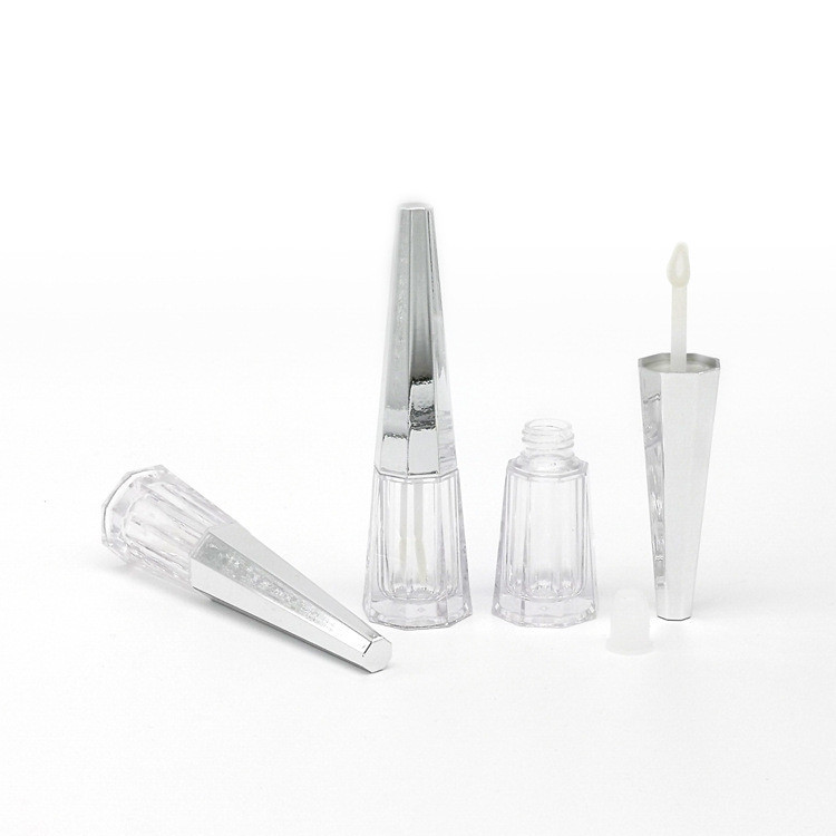 Buy Conical Silver Lip Gloss Empty Tube Liquid Eye Shadow Lipstick Tube ...