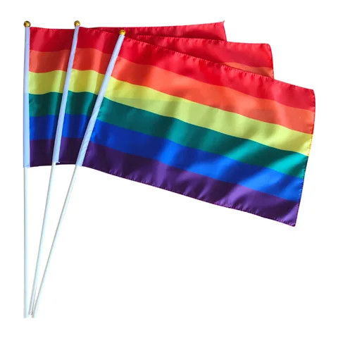 Buy Custom Rainbow Hand Waving Flag Lgbt Wave A Small Flag Gay Pride 14 ...