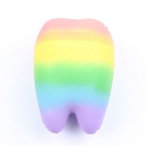 Buy Custom Squishy High Quality With Scents , Rainbow Tooth Shape Slow ...