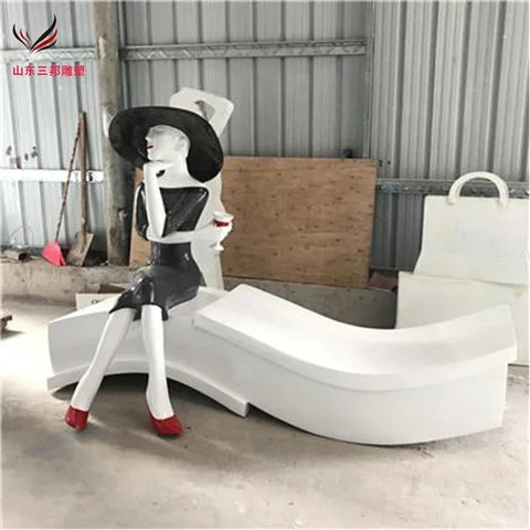 Buy Customizable Modern Art Park Decoration Fiberglass Sculptures Life ...
