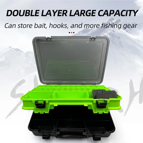 Buy Double Layer Tackle Lure Box With Adjustable Dividers Multifunction ...