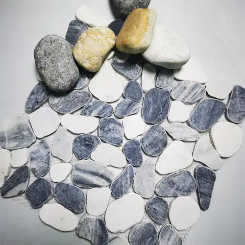 Buy Factory Marble Mosaic Tile Irregular Shape Cobble Matte Surface ...