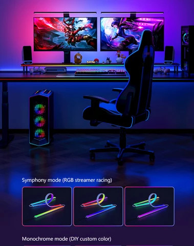 Buy Gaming Room Decoration Rgb Color Changing Computer Display Monitor ...