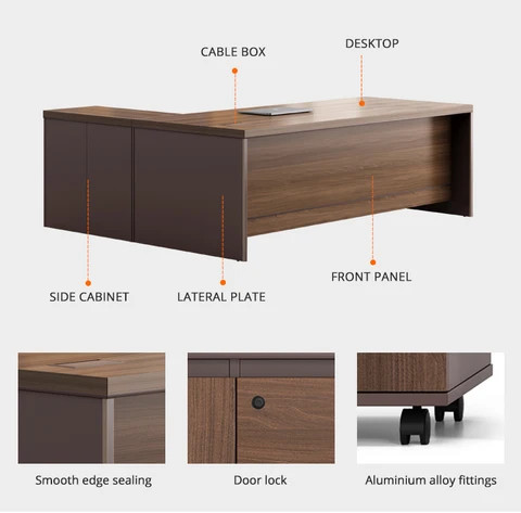 Buy Manager Supervisor Office Desk Wooden Compact Design Boss Table For ...