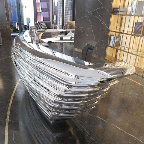 Buy Modern Design Office Metal Stainless Steel Counter Table Commercial ...