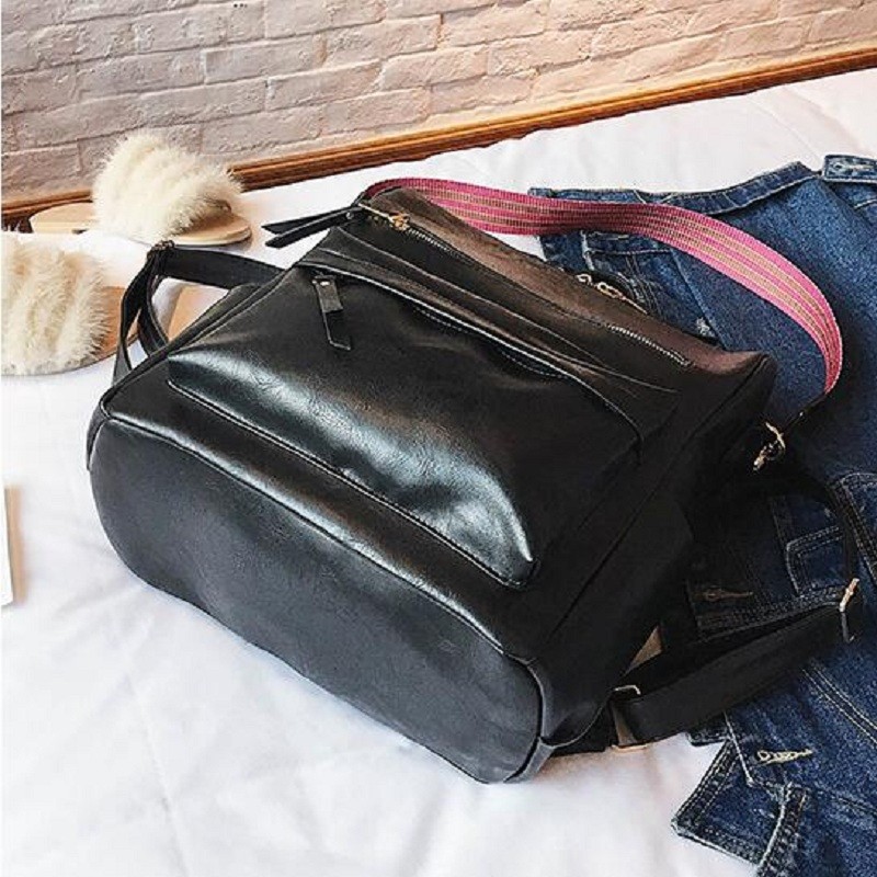 Buy Multi-functional Retro Faux Leather Backpack Simple Pu Casual Women ...