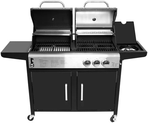 Buy Outdoor Large Hybrid Gas And Charcoal Grill Trolley 4 Burner Bbq ...