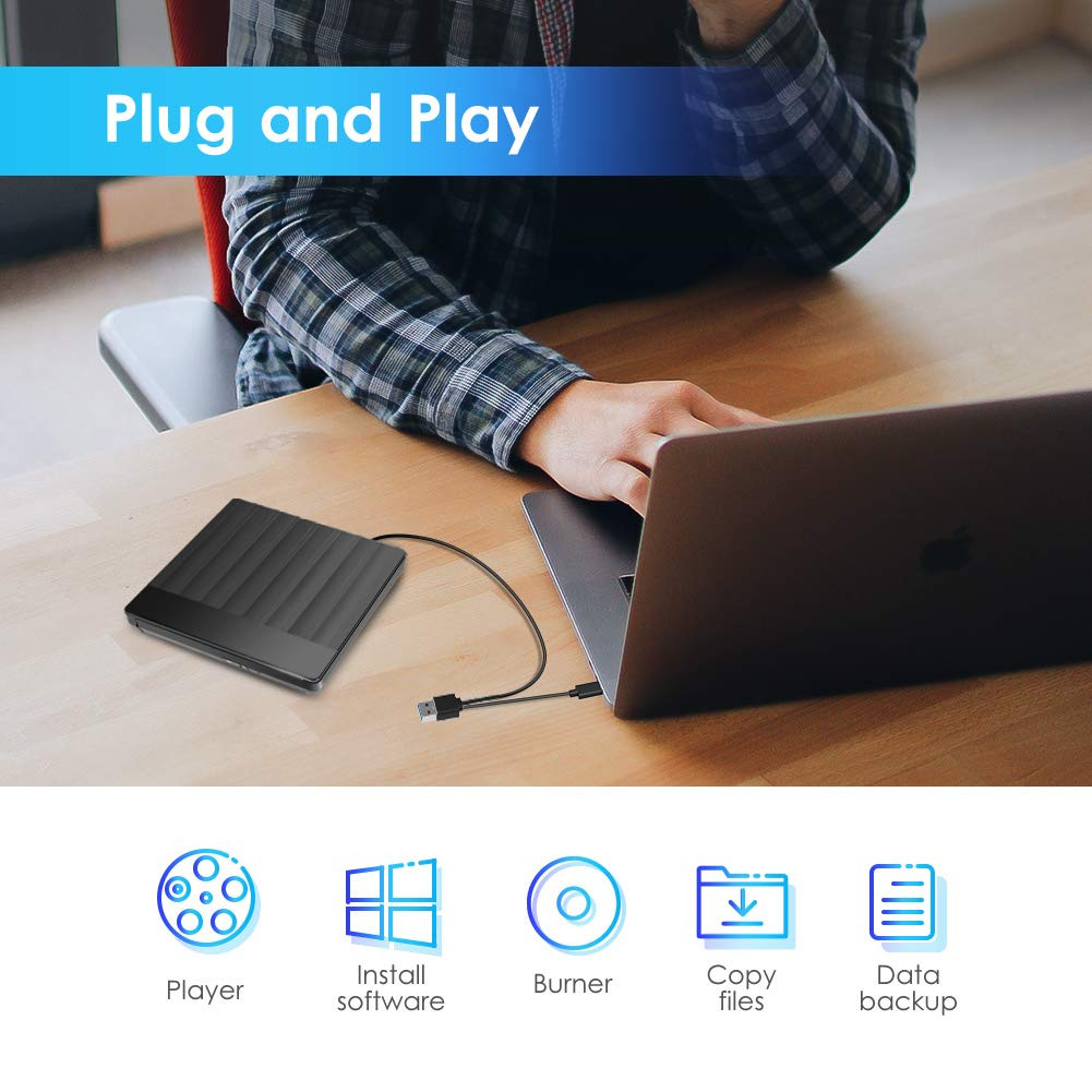 Buy Raycue External Cd / Dvd Player Drive Usb 3.0 Cd Rom Disk Reader ...